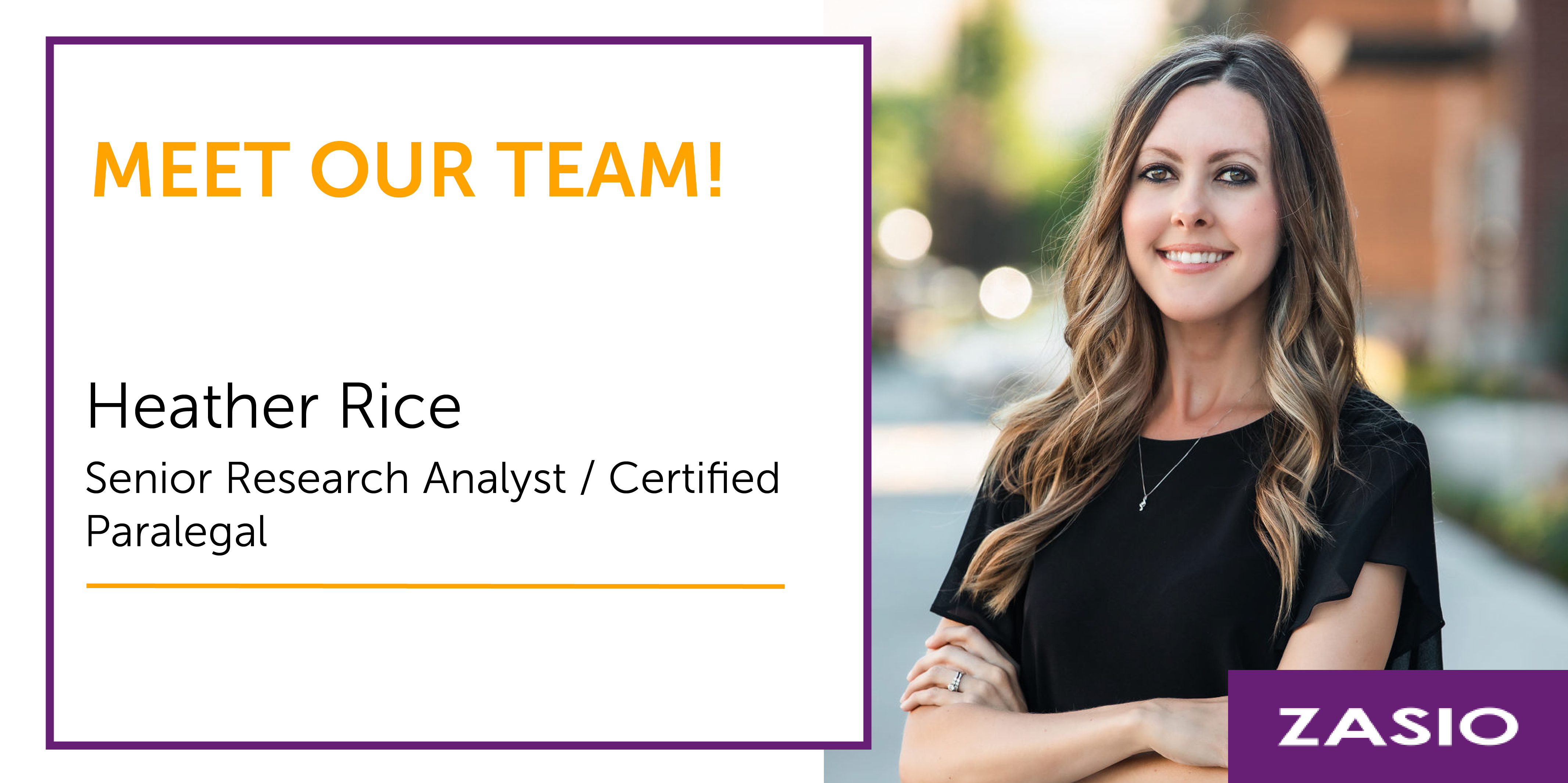 Meet Our Team! Heather Rice, Senior Research Analyst, Certified ...